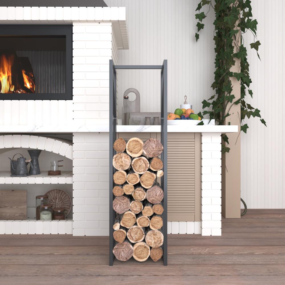 Metal Firewood Log Holder, Vertical Wood Storage, Minimalist Home Decor ...