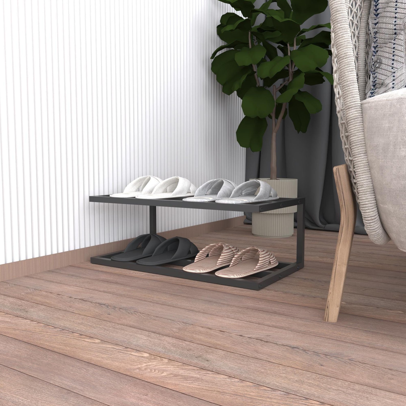 Slipper Shoe Stand Rack Storage, Housewarming Gift, Metal Slipper ...