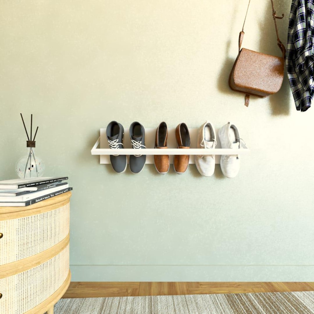 Shoe Storage, Wall Mounted Shoe and Slipper Rack, Minimalist Metal ...