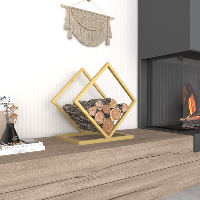 Firewood Rack , Shelf, Wood Coffee Table and Wood Storage, Minimalist ...