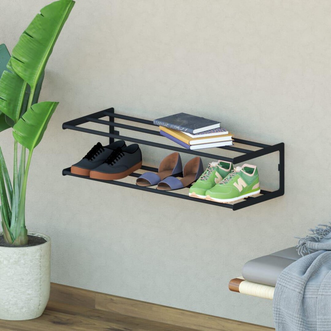 Slipper Shoe Stand Rack Storage, Wall Mounted Shoe and Slipper Rack ...