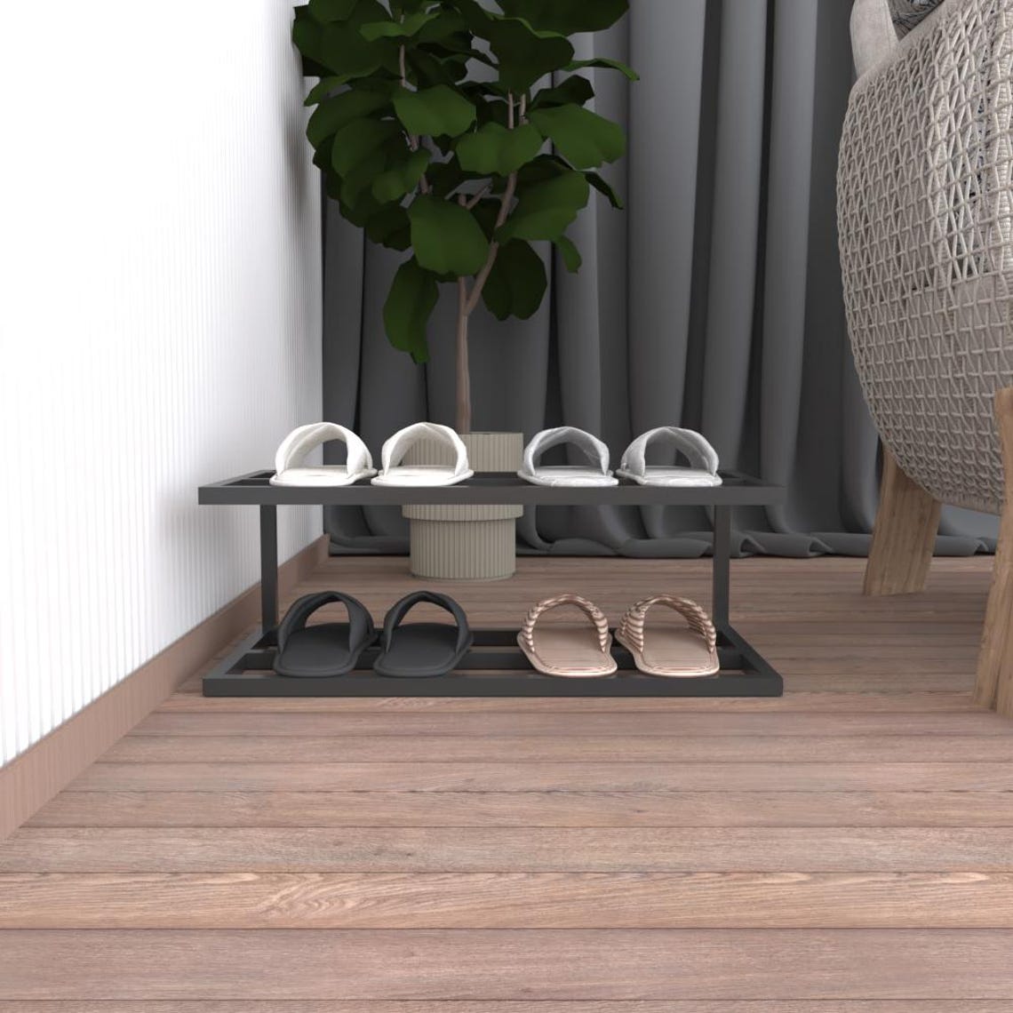 Slipper Shoe Stand Rack Storage, Housewarming Gift, Metal Slipper ...