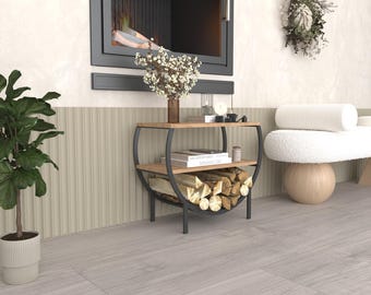 Firewood Rack , Shelf, Wood Coffee Table and Wood Storage, Minimalist ...