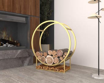 Metal Log Rack for Wood Storage, Firewood Log Holder, Wood Storage ...