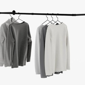 Clothes Rack, Ceiling Clothing Rack, Wall Mounted Clothes Rail, Garment ...