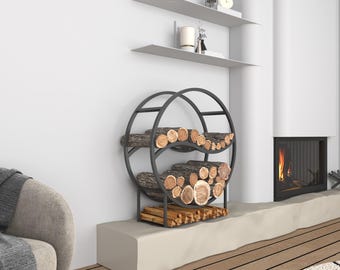 Metal Log Rack for Wood Storage, Firewood Log Holder, Wood Storage ...