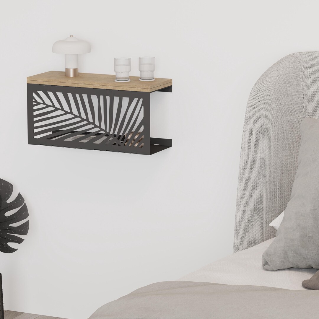 Palm Leaf Metal Wall Shelf - Stylish and Functional Home Décor, Modern ...