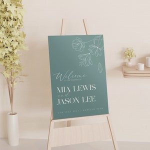 MINIMAL Wedding Welcome Sign Teal Template Printable Welcome Sign ...