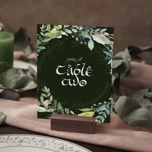 LOTR Wedding Table Numbers Editable Template Geek Wedding Elven Sign ...