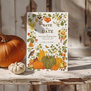 Fall Wedding Invitation Template, Editable Autumn Save the Date Print ...