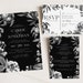 Dark Botanical Wedding Invitation Template Set Romantic Goth Wedding ...
