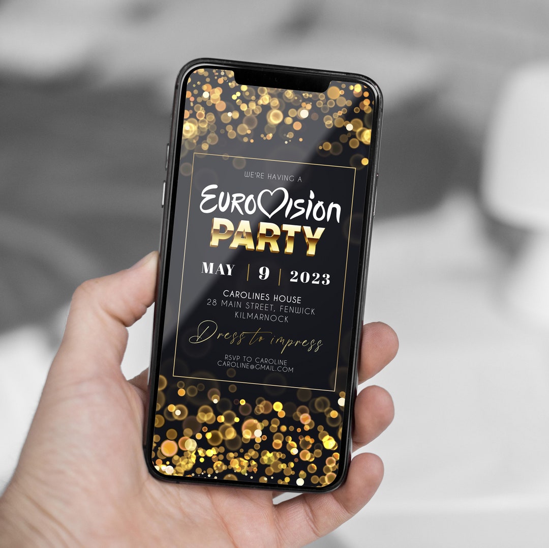 Eurovision Party Invitation Template Digital Eurovision Song Contest ...