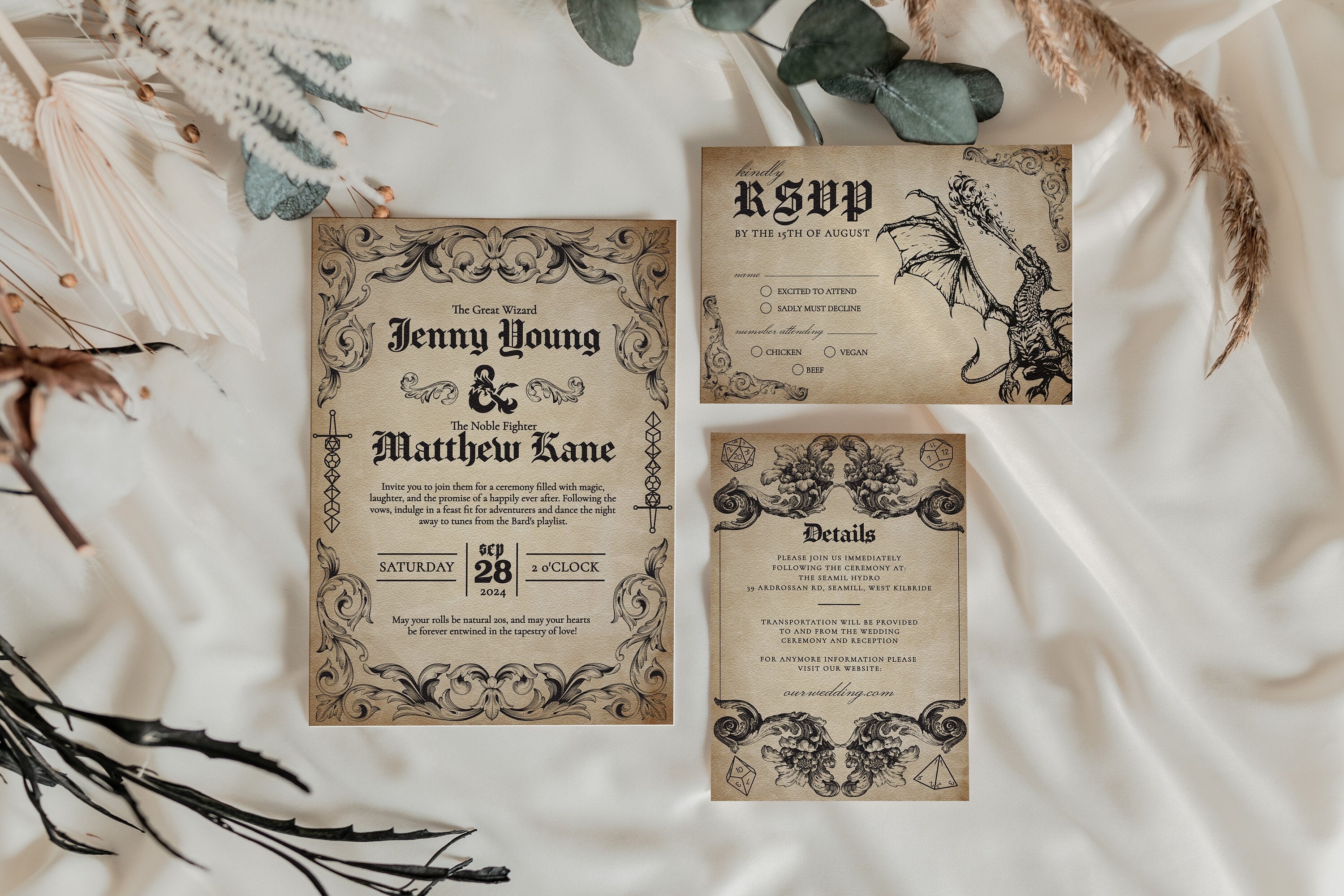 Medieval Wedding Invitation Downloadable Template Free To Edit And