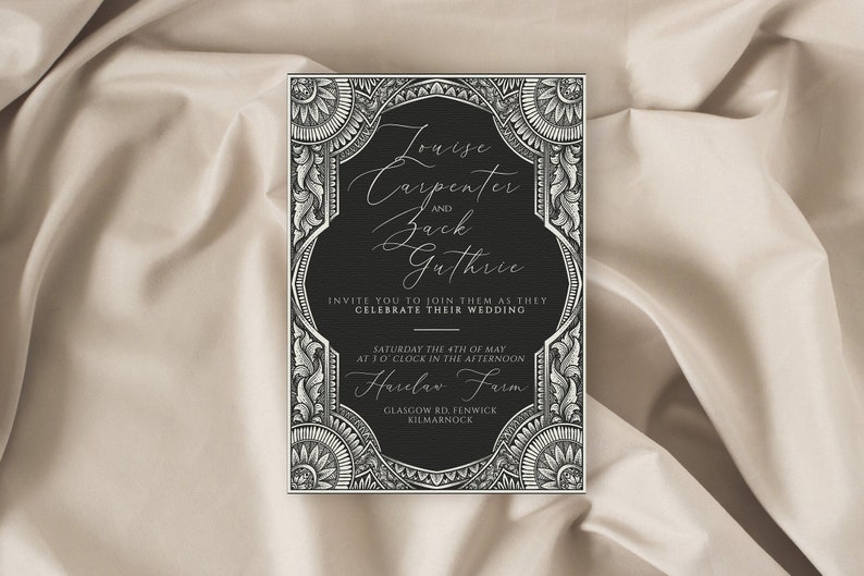 GOTHIC VINTAGE Wedding Invite Template Bundle Romantic Goth Wedding ...