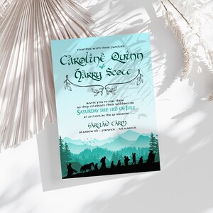 LOTR Wedding Invitation Template Bundle Tolkien Wedding Invite Editable ...