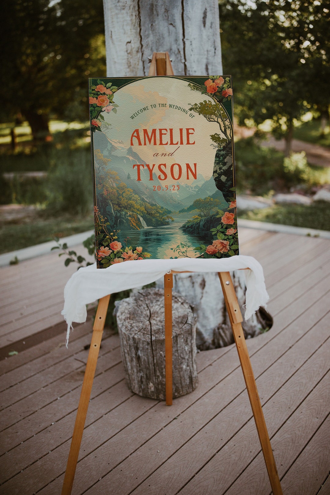 Mucha Wedding Welcome Sign Template, Editable Fantasy Wedding Sign ...