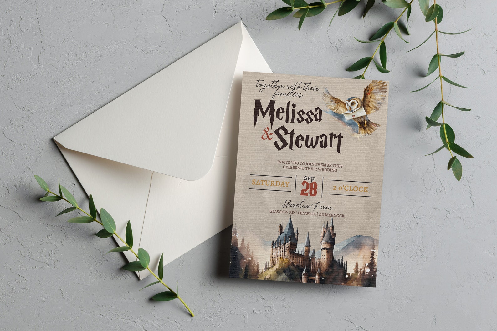 MAGICAL Wedding Invitation Template | Editable Magic School Invitation ...
