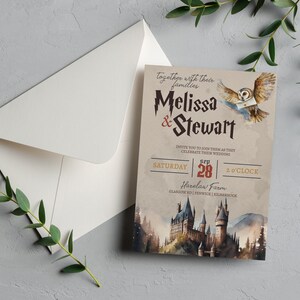 MAGICAL Wedding Invitation Template Editable Magic School Invitation ...