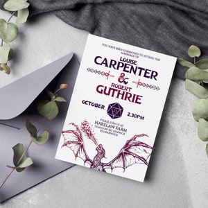 Dnd Wedding Invite Geek Wedding Invitation Suite D20 RPG Fantasy ...