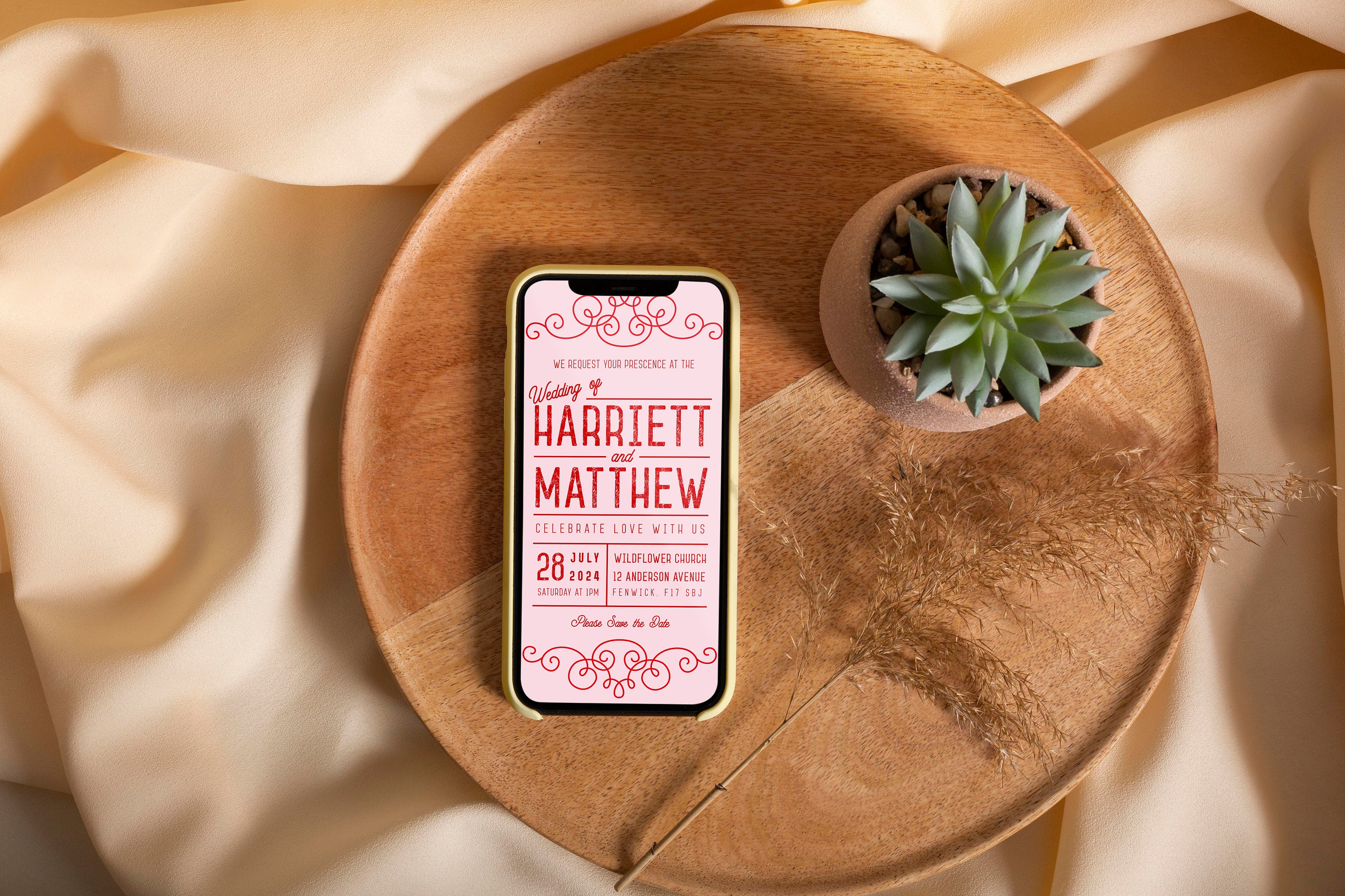 Wes Anderson Wedding Invitation Template Editable Retro Wedding Evite ...