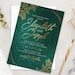 Emerald Green Wedding Invitation Template, Green Gold Wedding Editable ...