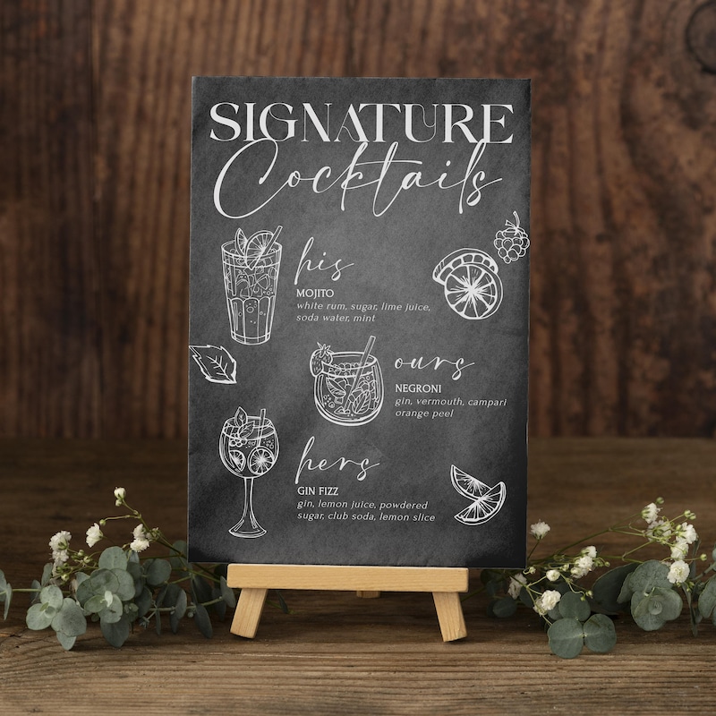Chalkboard Bar Menu - Etsy