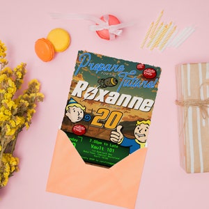 Fallout Invitation Template, Nerdy Birthday Invite Template, Video Game ...