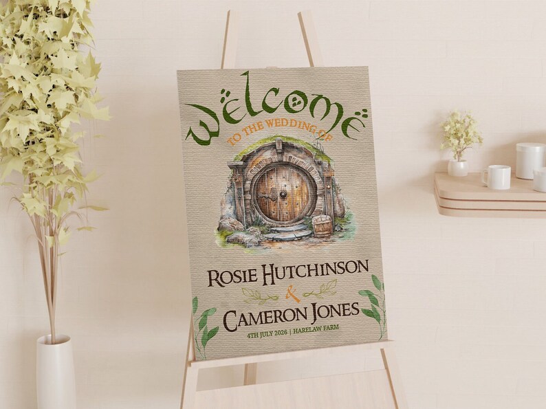 Nerdy Wedding Welcome Sign Template, LOTR Wedding Sign Editable ...