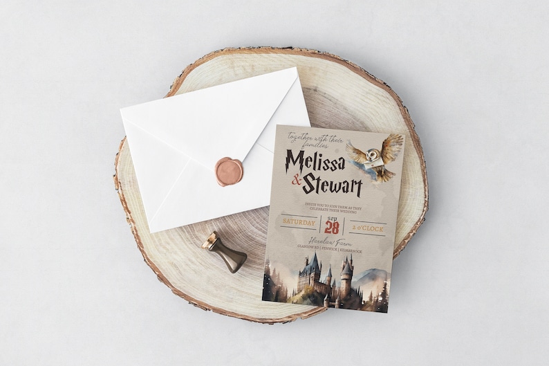 MAGICAL Wedding Invitation Template Editable Magic School - Etsy