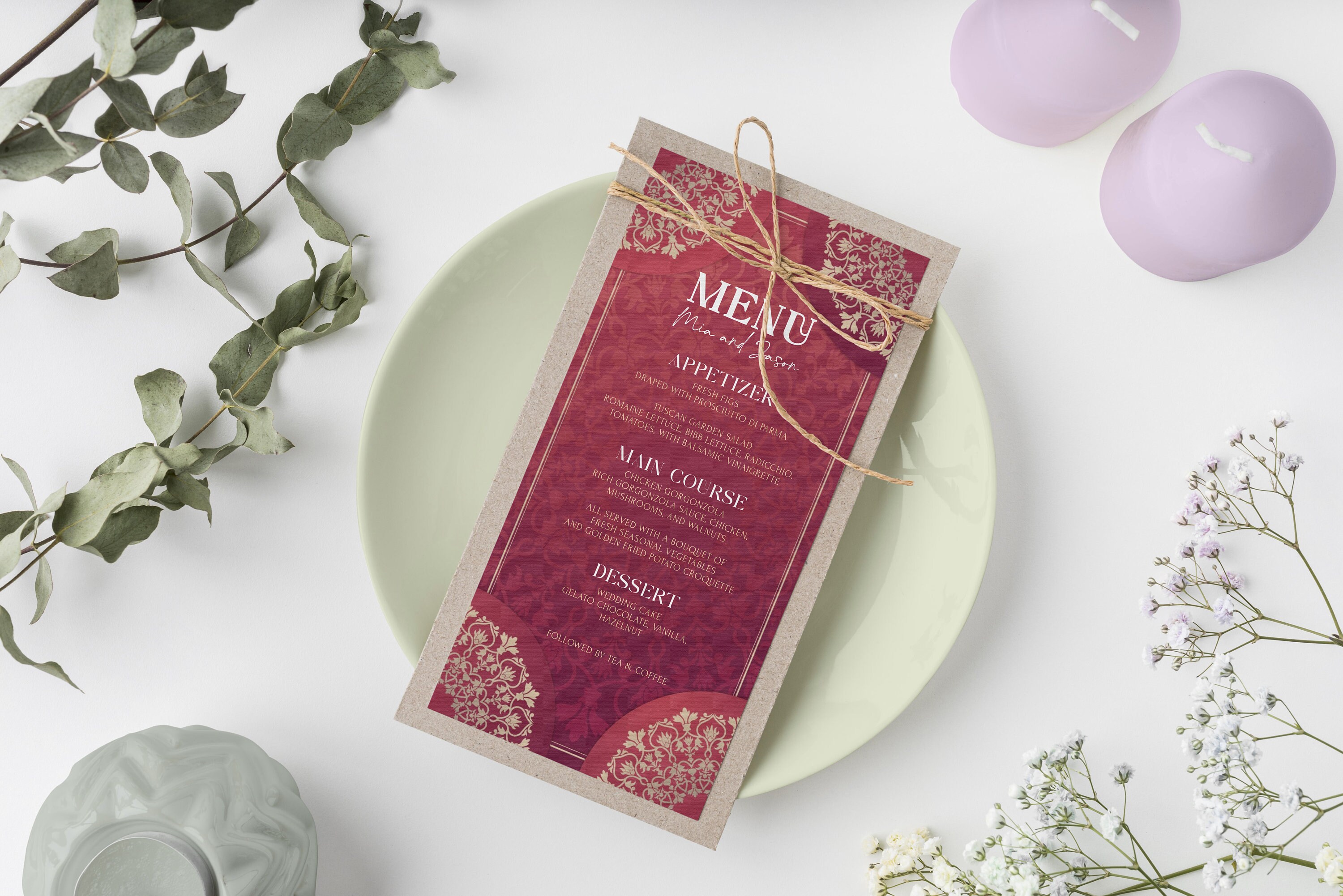 Indian Wedding Menu Card Template Editable Printable Wedding - Etsy