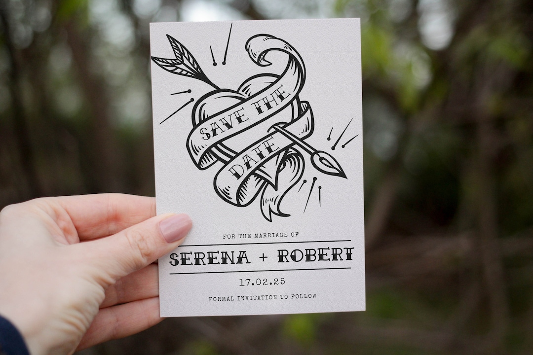 TATTOO Wedding Save the Date Alternative Halloween Wedding Invite ...