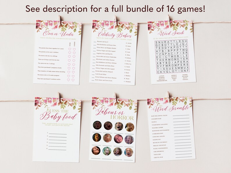 Fun Baby Shower Game Horror or Labor Baby Shower Games Printable Shower ...