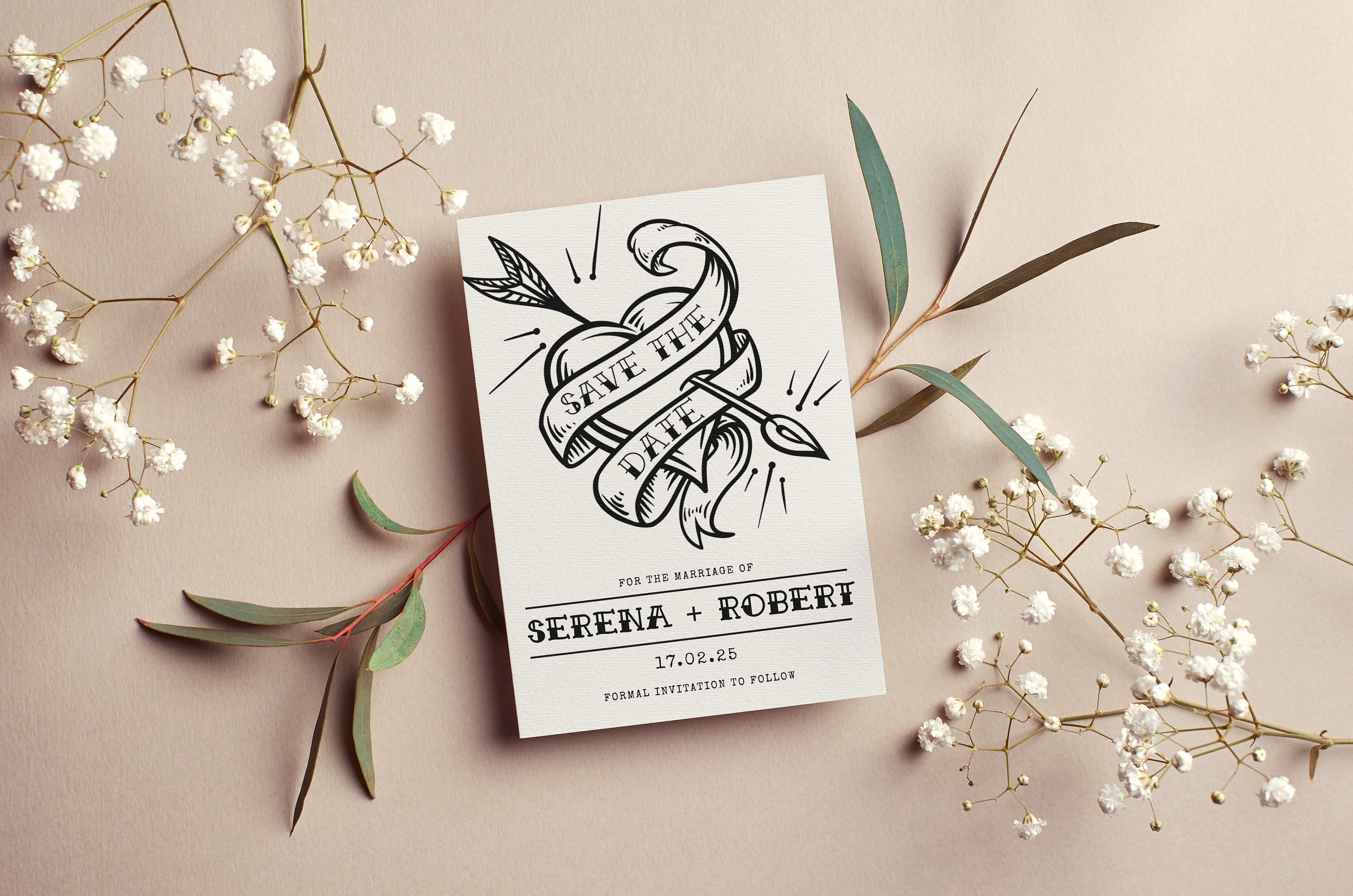 TRAD TATTOO Wedding Invitation Set and Save the Date, Alternative ...