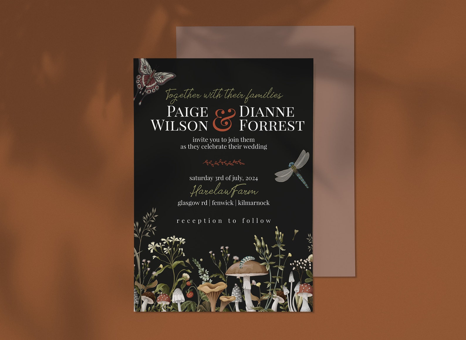 Cottagecore Wedding Invitation Template Set, Botanical Wedding, RSVP ...