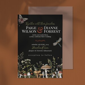 Cottagecore Wedding Invitation Template Set, Botanical Wedding, RSVP ...