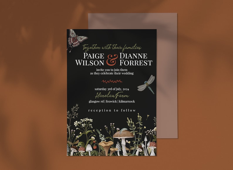 COTTAGECORE Wedding Invitation Set Cute Botanical Wedding - Etsy