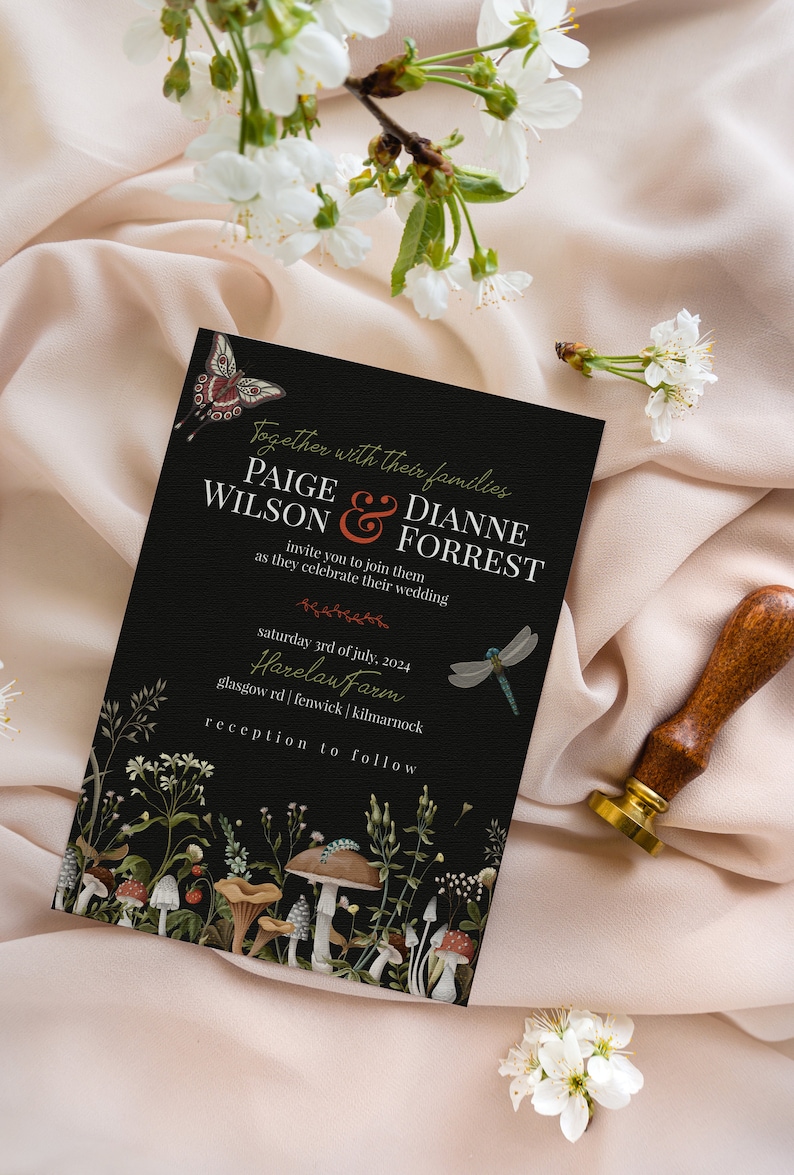 COTTAGECORE Wedding Invitation Set Cute Botanical Wedding - Etsy