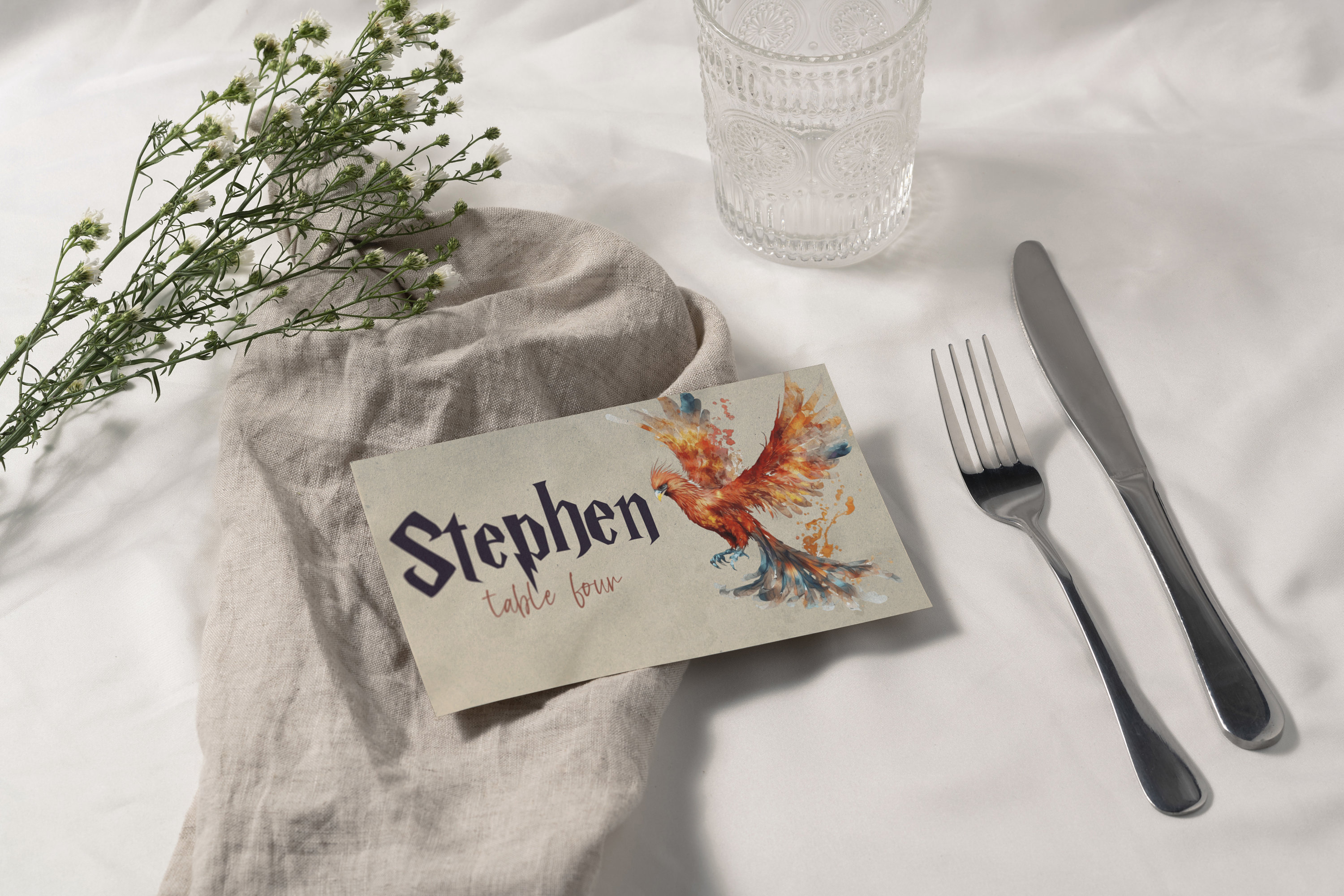 MAGICAL Fantasy Place Names Wizard Wedding Birthday Place Card ...