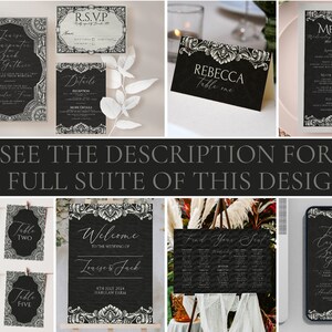 Gothic Vintage Wedding Seating Chart Template Halloween Wedding Table ...