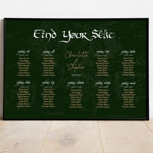 LOTR Wedding Seating Chart Template Nerdy Wedding Middle Earth Table ...