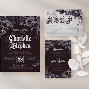 Romantic Goth Wedding Bundle Gothic Vintage Wedding Floral Wedding ...