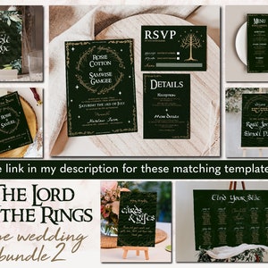 LOTR Wedding Table Numbers Editable Template Geek Wedding Elven Sign ...