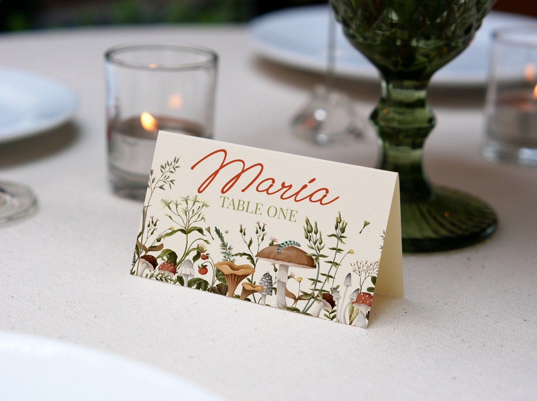 GARDEN FLOWERS Wedding Name Cards Editable Template Cosy Wedding ...