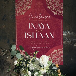 Indian Wedding Welcome Sign Editable Template, Sikh Wedding Sign ...