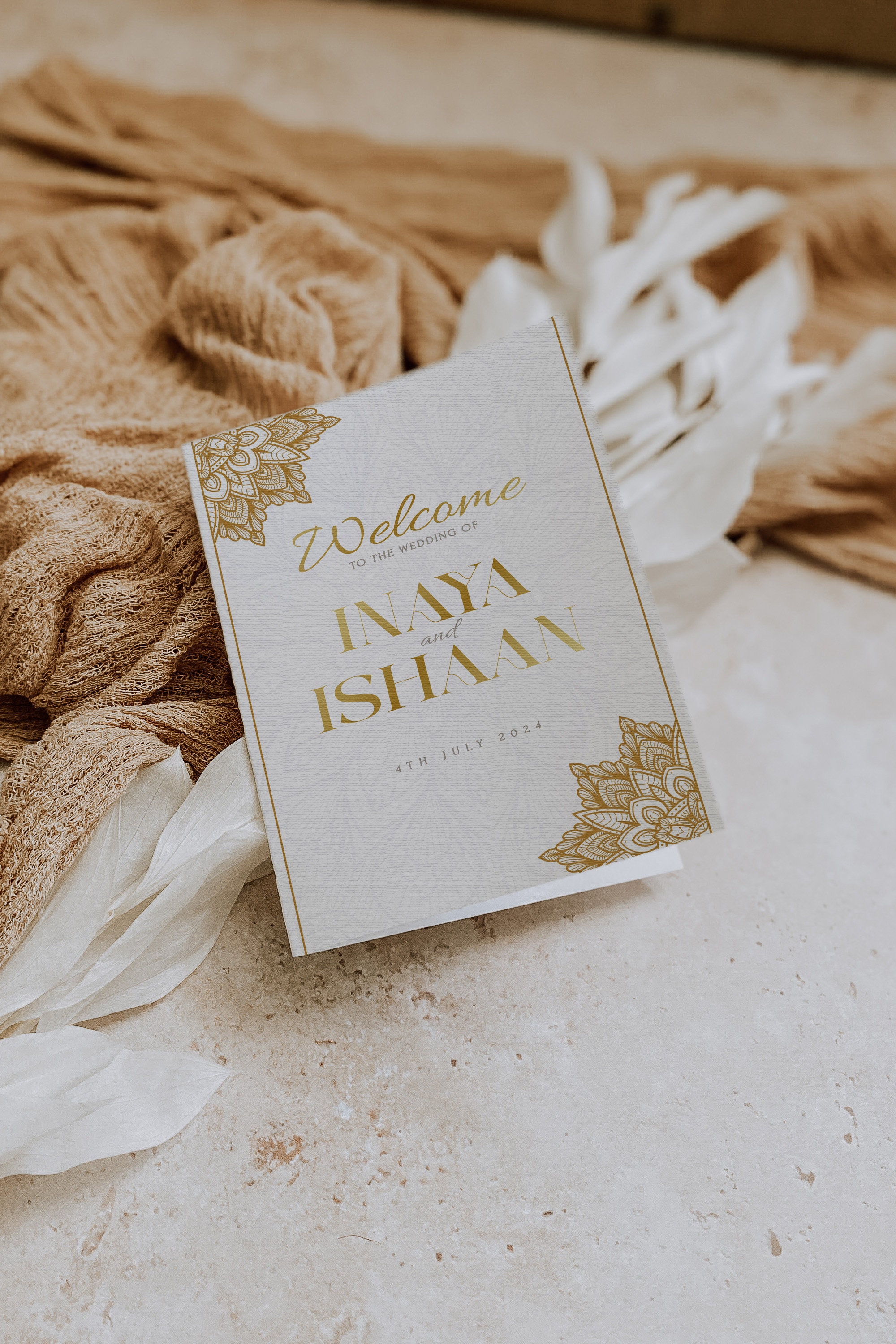 Hindu Wedding Program Template, Simple Indian Wedding Program Editable ...