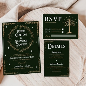 LOTR Wedding Set Large Bundle Editable Templates, Geek Wedding, Tolkien ...
