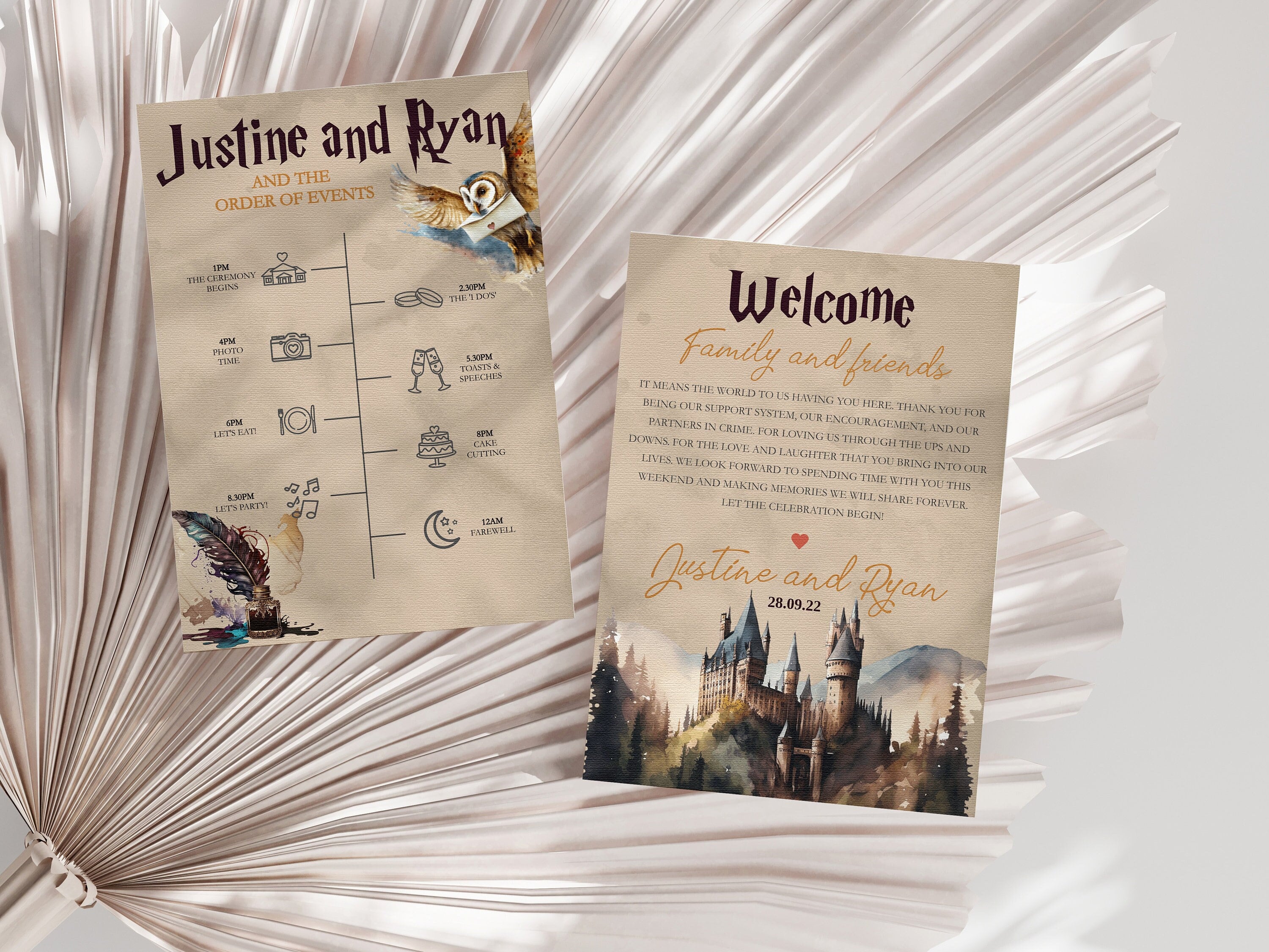 MAGICAL Wizard Wedding Day Timeline Template Fantasy Welcome - Etsy