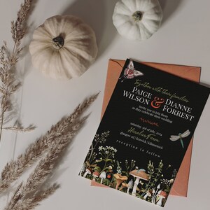 Cottagecore Wedding Invitation Template Editable Wedding Fairy Mushroom ...