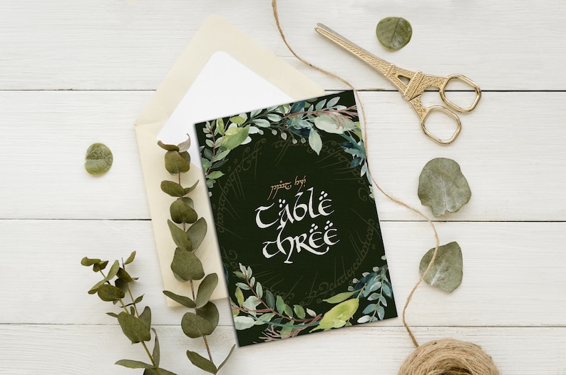 LOTR Wedding Table Numbers Editable Template Geek Wedding - Etsy