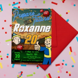 Fallout Invitation Template, Nerdy Birthday Invite Template, Video Game ...